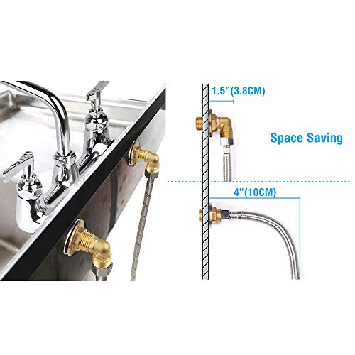 KWODE Commercial Wall Mount Faucet Installation Kit, Wall Mount Kitchen Faucet Mount Kit Backsplash Mount Set for Stainless Steel Commercial Kitchen Prep & Utility Sink