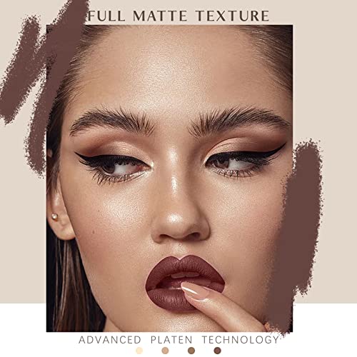 HOSAILY 4 in 1 Color Matte Eyeshadow Palette High Pigmented Natural Nude Eyeshadow Makeup Palette Long Lasting Eyeshadow Palette with Eyeshadow Brush
