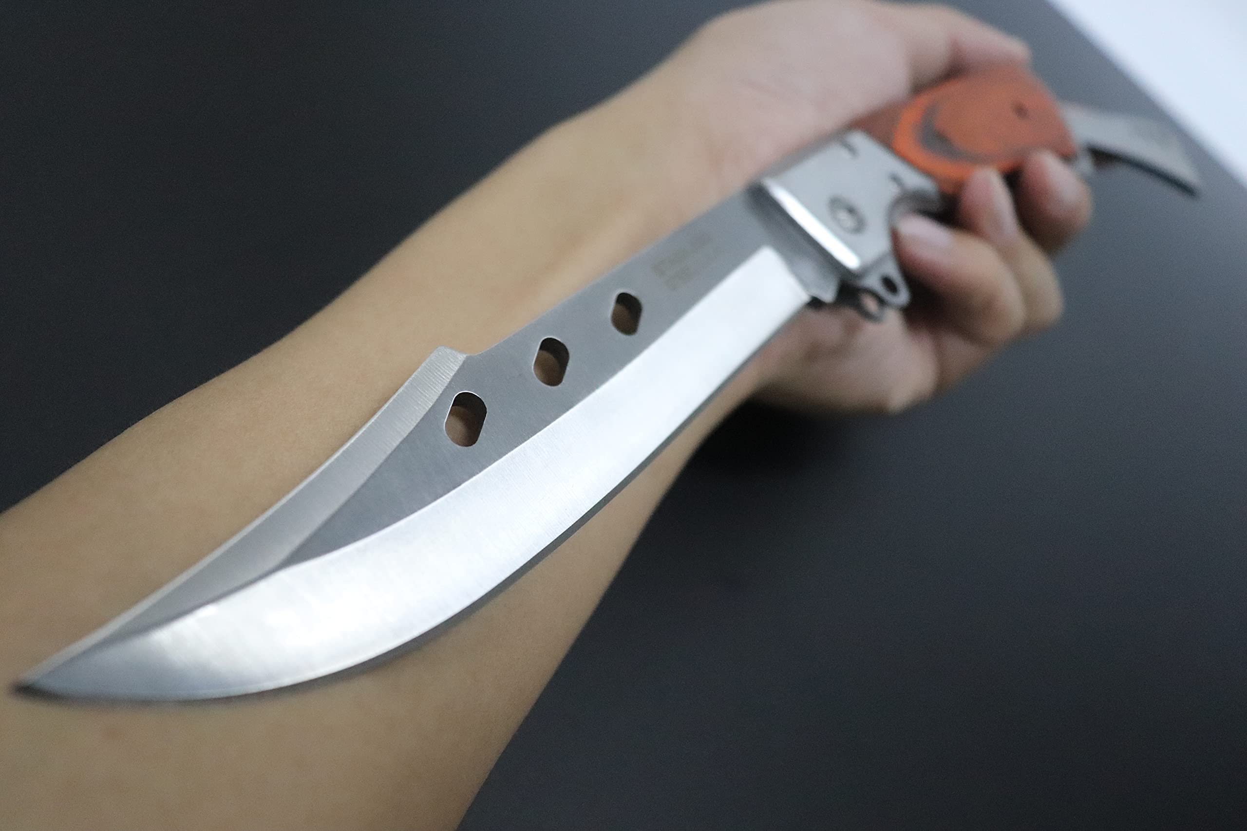 Henceelly 11 Inch Wooden Handle tactical knife,EDC Men's Folding Knife, Foldable Long Blade Pocket Knife - Big Blade Folding Knifefor Outdoor, Camping, Gift