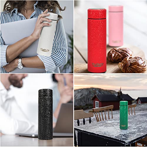 Hydrate Factory Ice Crack Insulated Water Bottle/Tea Flask/Coffee Mug with Tea Coffee Fruit Stainless Steel Bottle Infuser Ideal for Yoga Gym Work School (Emerald Green) - 500ml