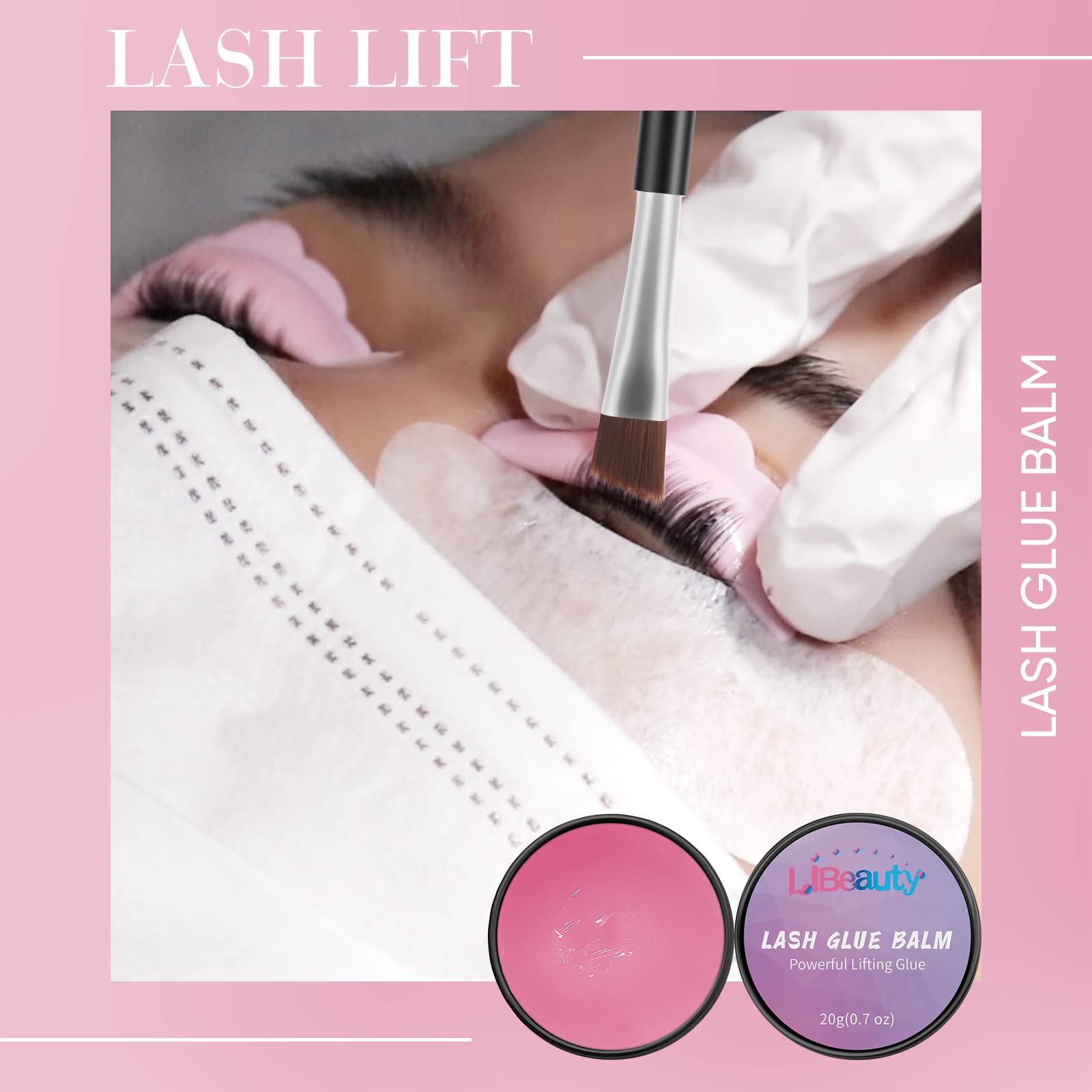 Libeauty Lash Glue Balm Lash Lift Adhesive 0.71Oz/20G Strong Sticky Fruit Flavor Eyelash & Eyebrow Perm Glue Balm for Long Lasting Individual Brow Lamination Gel