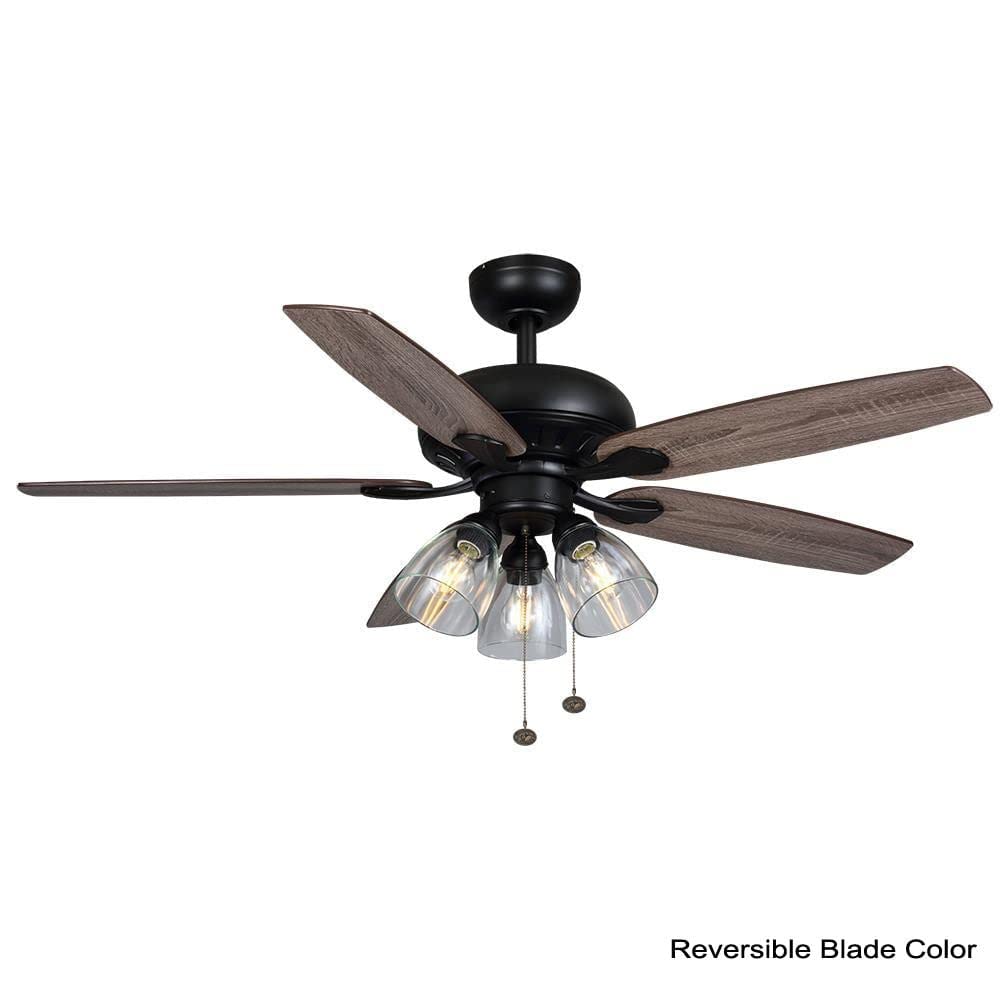 Hampton Bay Rockport 52 in. Led Matte Black Ceiling Fan
