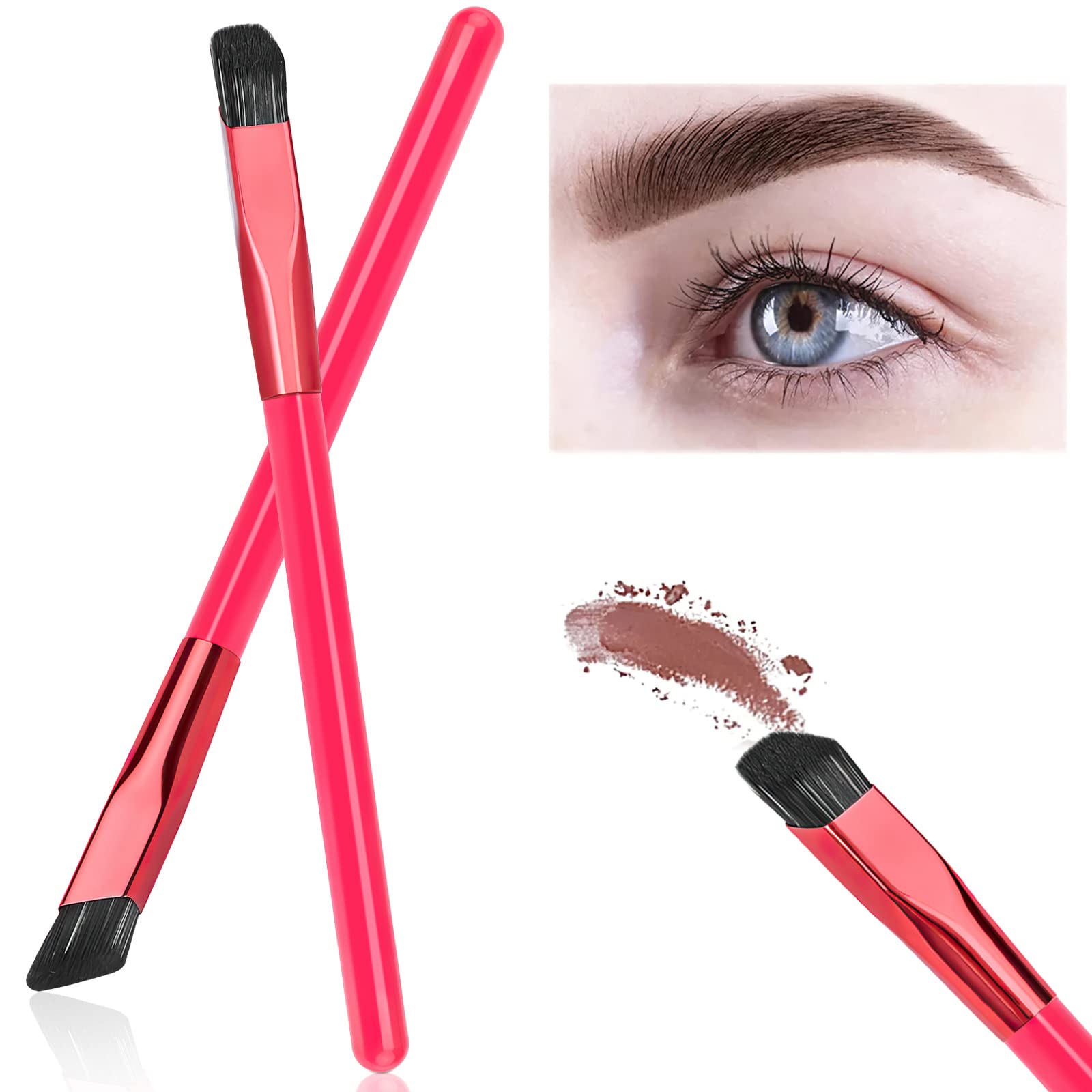 Multi Function Eyebrow Brush, Brow Brushes for Eyebrows Professional Makeup Eyebrow Brush, Square Concealer Brush Grooming Tool for Makeup Brush Hairline Brush(2 PCS)