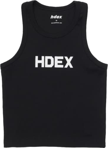 HDEX Women’s Main Logo Crop Tank Tops Workout Gym Basic Sleeveless Vest (Black/White/Light Pink/Mustard Yellow/Light Blue)