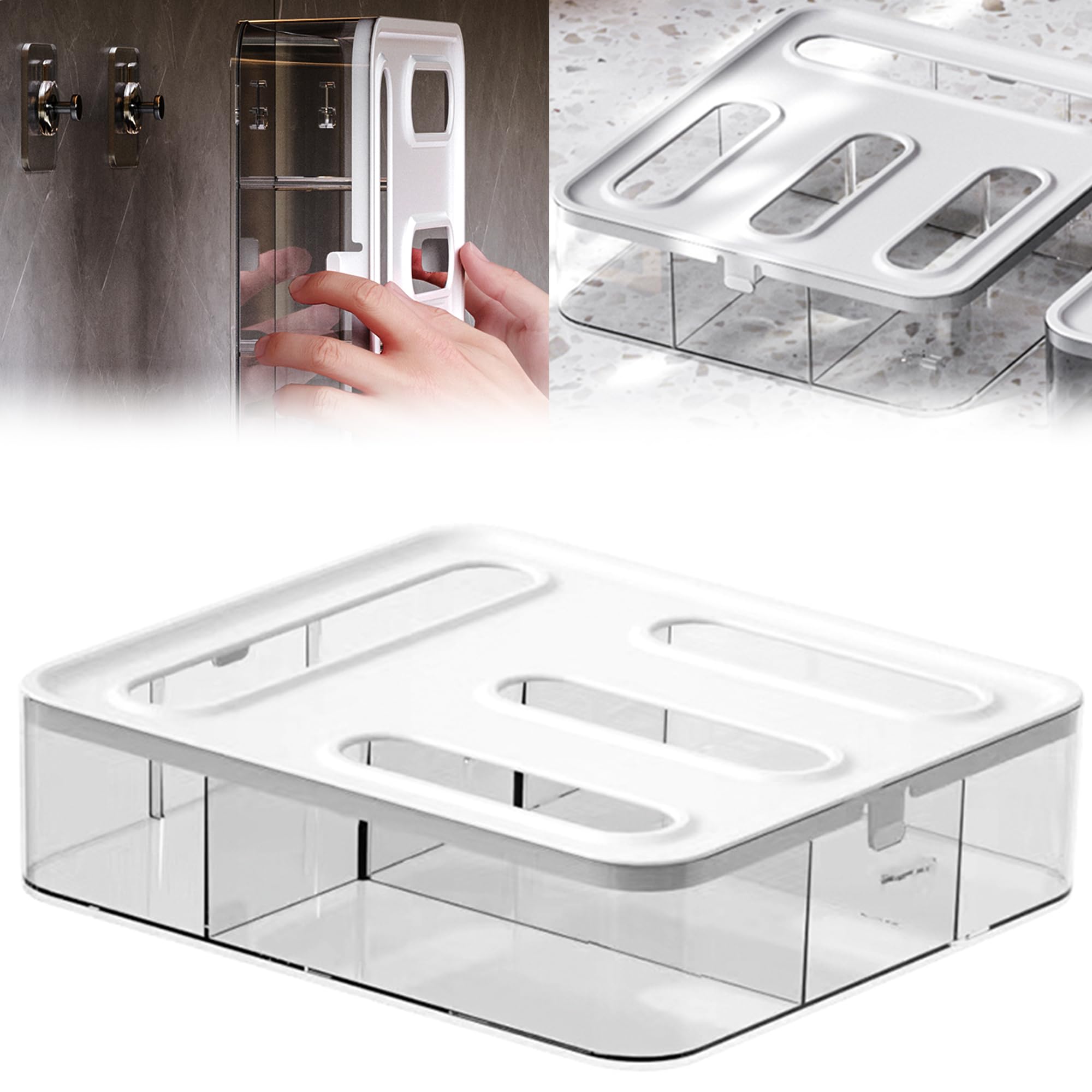 PUNNIO Kitchen Storage Bag Organizer, Acrylic Baggie organizer for Drawer, Plastic Bag Organizer complicate with Gallon, Quart, Sandwich, Snack, and Slider Bags (Acrylic)