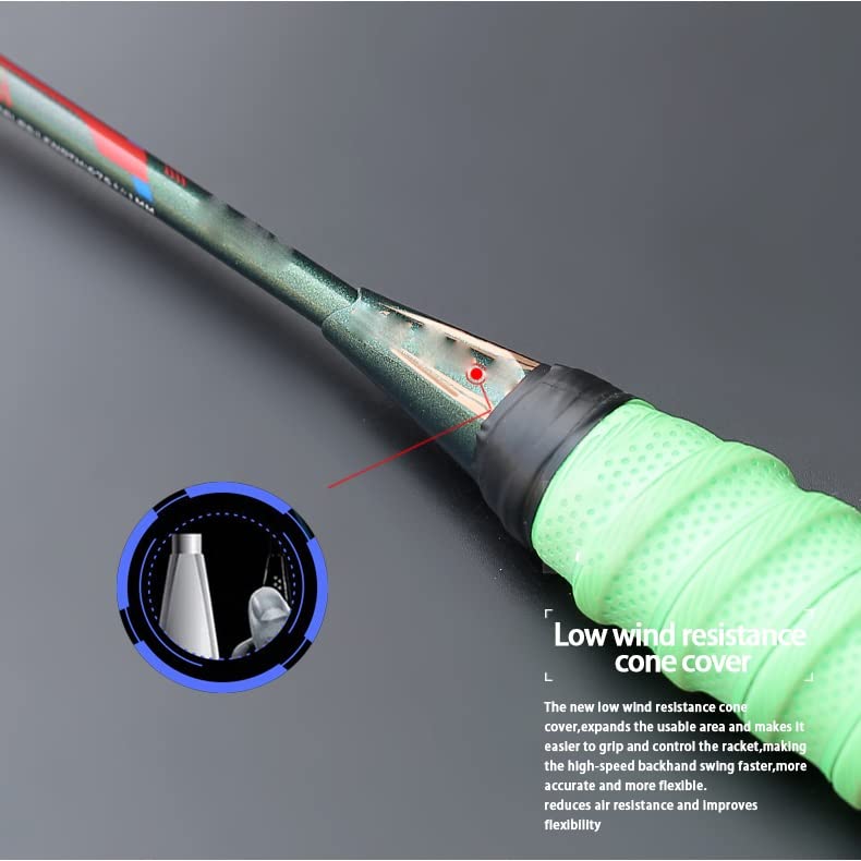 JHHDP Carbon Fiber Badminton Rackets Strung 20-28LBS Professional Training Offensive Racquet Super Light 4U 83G Sports (Color : E, Size : 1)