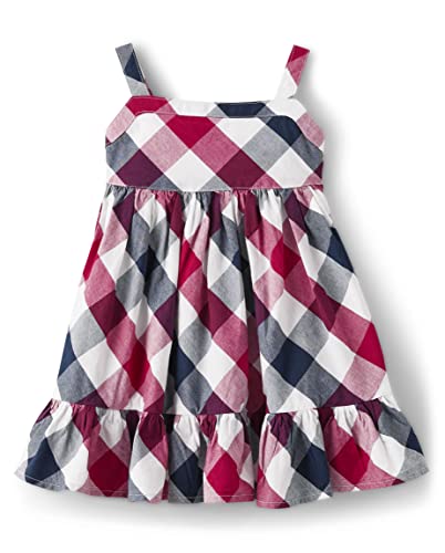Gymboree,Sleeveless Dress,Red/Blue Woven - Baby,3-6 MONTHS