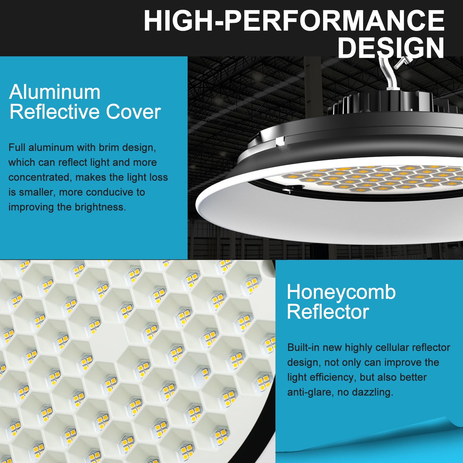 Lightdot 250W(344X1W LED) LED High Bay Light with Diffuser 37500lm High Bay LED Lights, 5000K LED High Bay Shop Light, AC100-277V UFO High Bay Lighting for 30-40FT Height -5 Yrs Warranty-8Pack