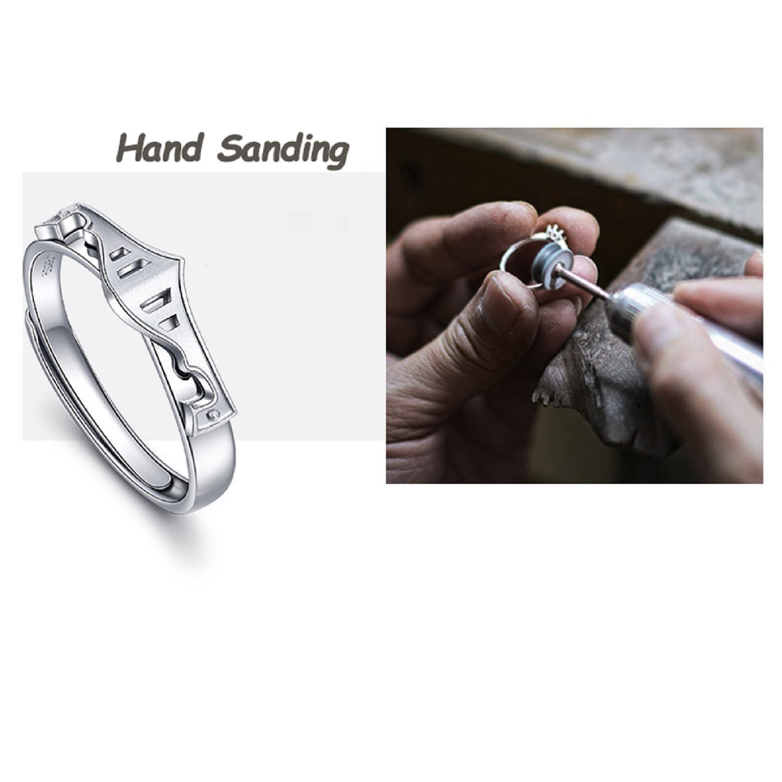 JASXEYO wedding ring sets for him and her,promise rings for couples,promise rings for her,matching rings for couples,dainty rings,Adjustable Princess and Knight Rings Set His and Hers (women's)