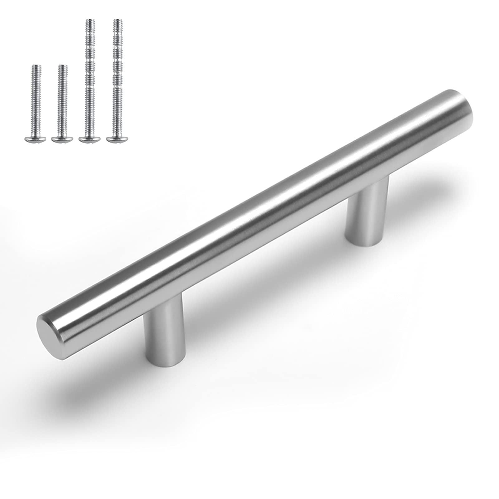 homdiy | 50 Pack 3in Hole Centers | Cabinet Handles Nickel Drawer Pulls Stainless Steel, Bar Handle Pull with Brushed Nickel Finish | Kitchen Cabinet Hardware/Dresser Drawers 201SN