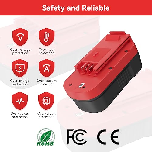 HOCHSTERN 2Pack 4.5Ah Ni-Mh Replacement for Black and Decker 18v Battery HPB18-OPE HPB18 244760-00 A1718 FS18FL FSB18 Firestorm Compatible with Black and Decker 18 Volt Cordless Power Tools Battery