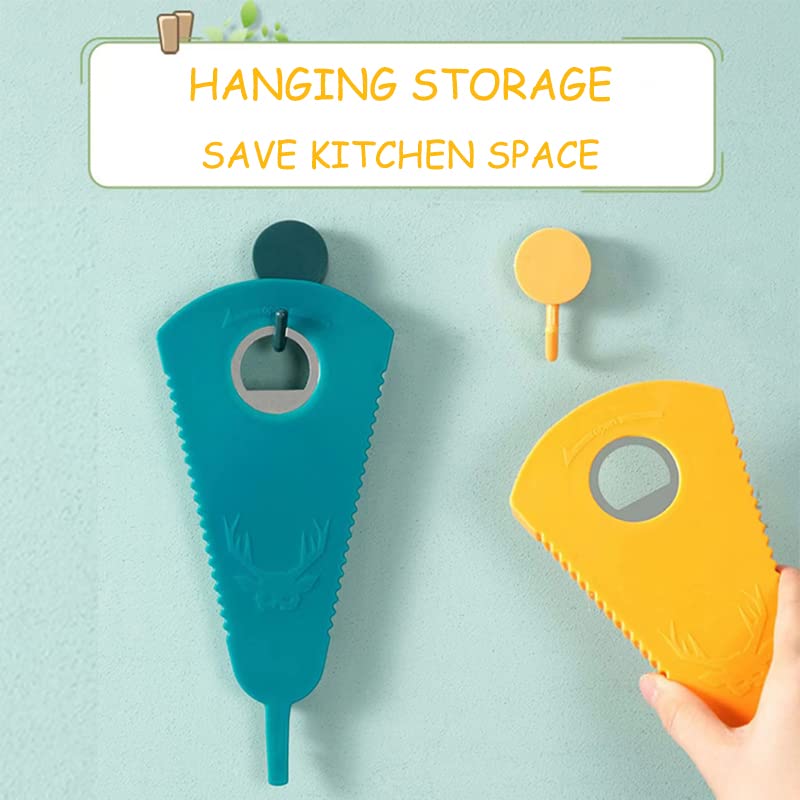 Jar Opener, 4 in 1 Multi Function Can Opener Kit, Non-Slip Bottle Opener for Weak,Senior, Arthritis Hands,2 Packs (Blue+Yellow)