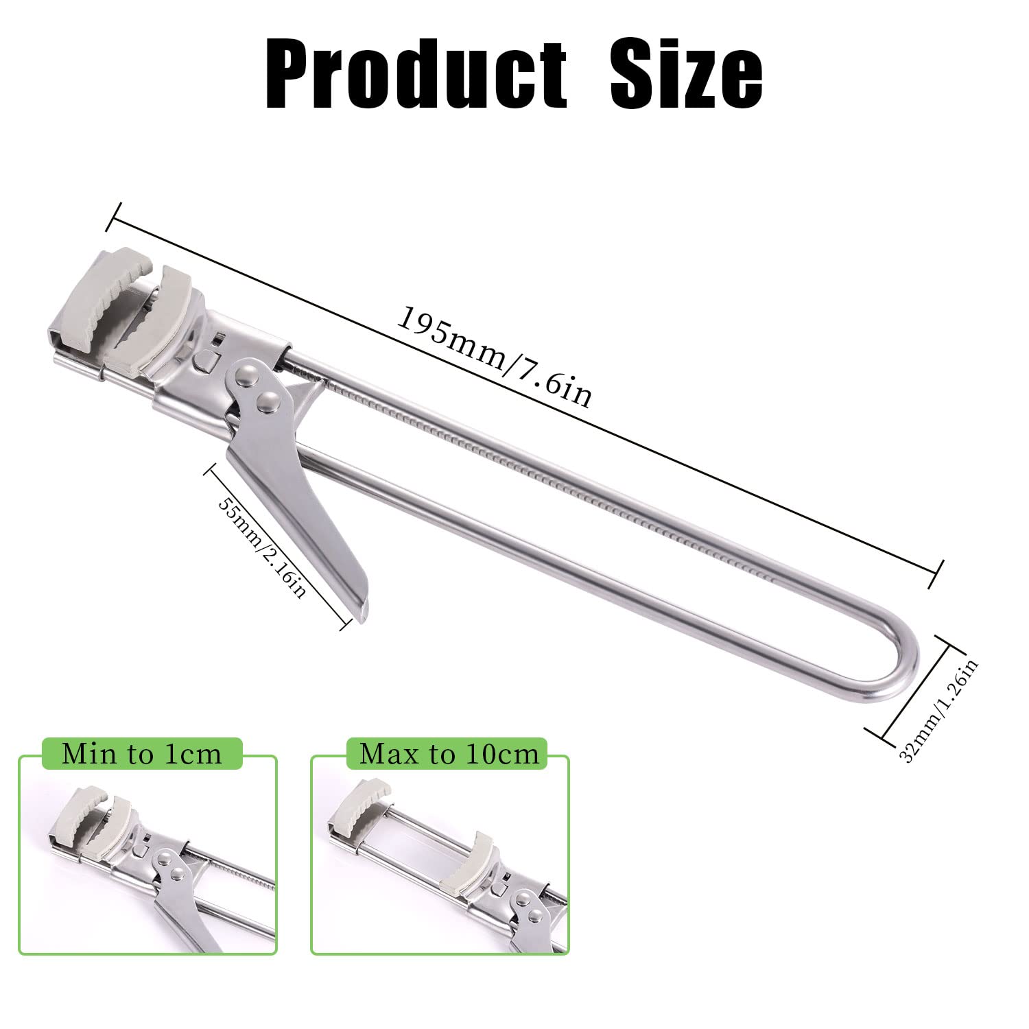 Jar Opener, Adjustable Jar Lid Opener Multifunctional Can Opener Stainless Steel Can Opener Manual Glass Jar Opener Bottle Opener Easy Jar Opener for Seniors Kitchen Gadgets