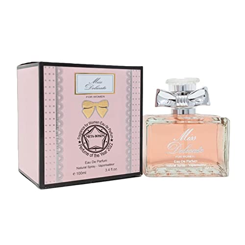 META-BOSEM Miss Delicate, Women Perfume Eau de Parfum Natural Spray - Floral Fresh Scent - Sweet Fragrance - Great Holiday Gift - for All Day Use - a Classic Bottle, 3.4 Fluid Ounce/100Ml