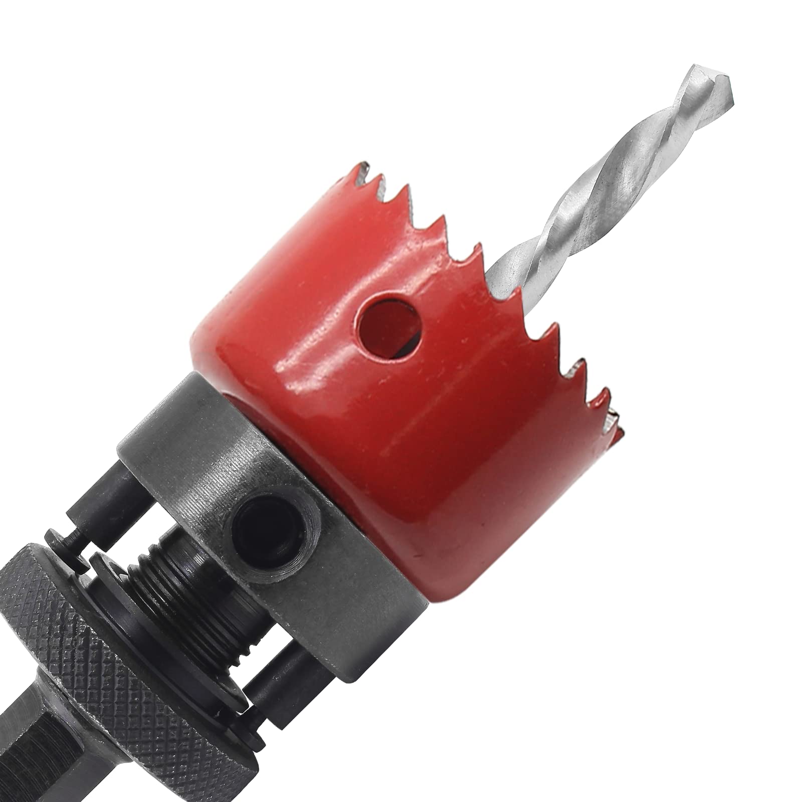 Kyuionty Hole Saw Mandrel, Shank Hole Saw Arbor Heavy Duty Quick Change Mandrel with 1/4 Inch Replacement Pilot Drill Bits