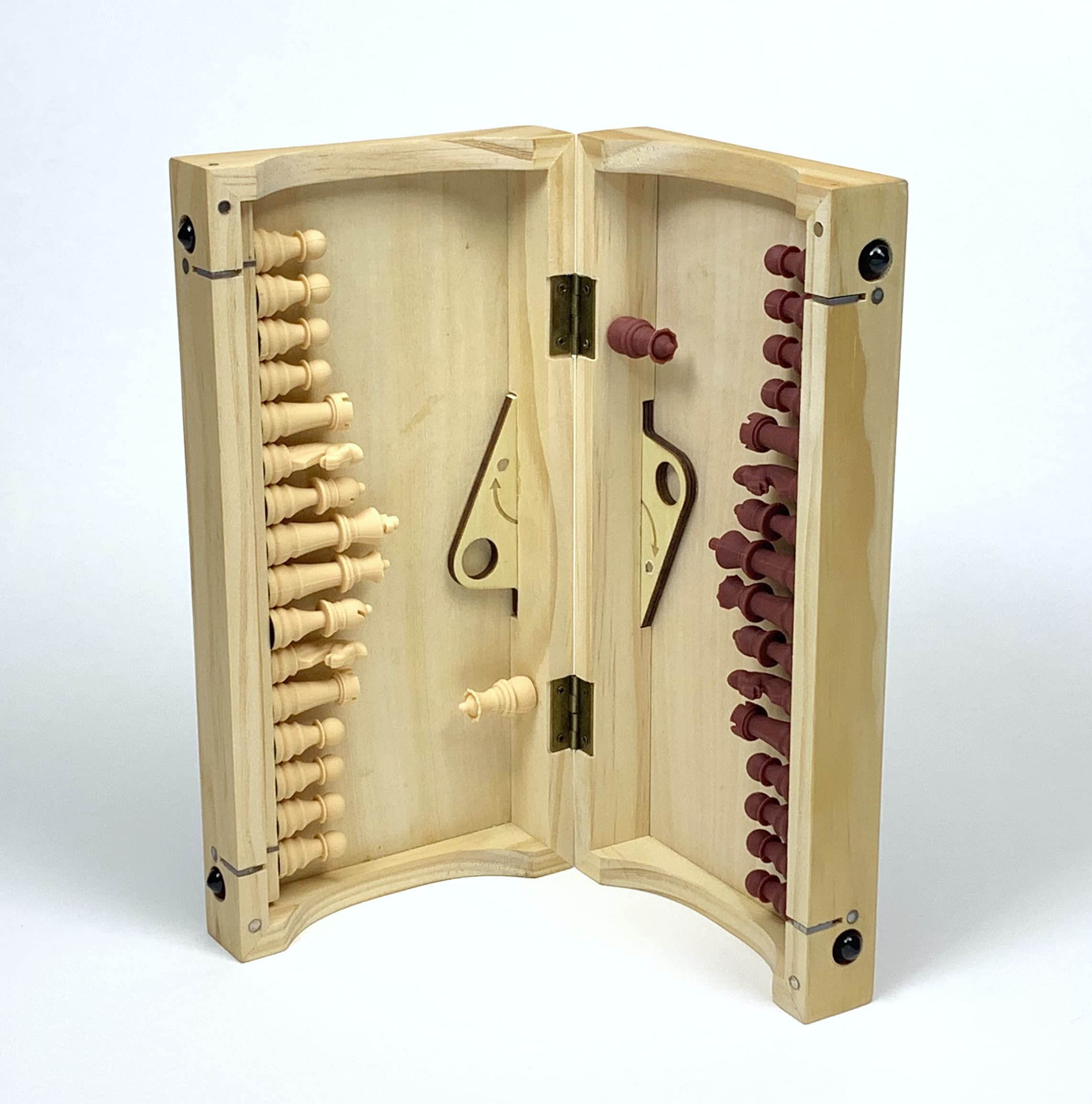 Magnetic Travel Chess Set/w Swing-Out Platforms, Lock The Board Flat, Canvas Carry Bag. Kids Love This Set!