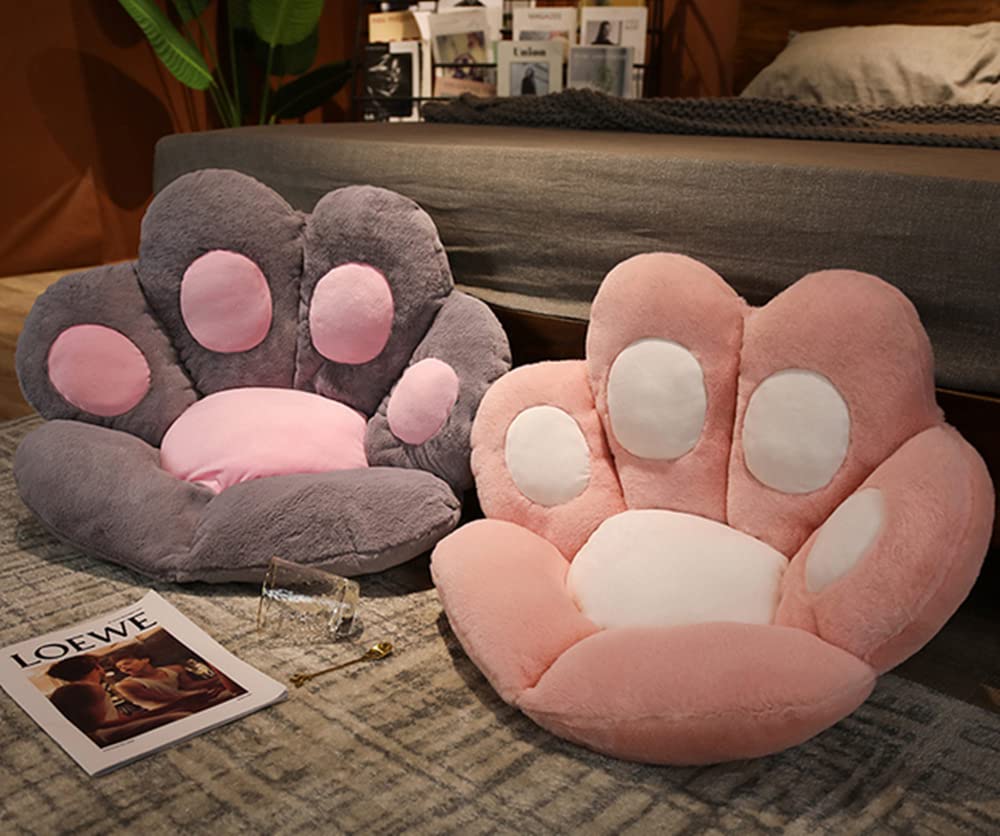 JOSON Cat's paw Cushion Comfortable Bear's paw Chair Cushion Cute Sofa Office Floor seat Cushion (27.8 x 23.6 inch Grey)