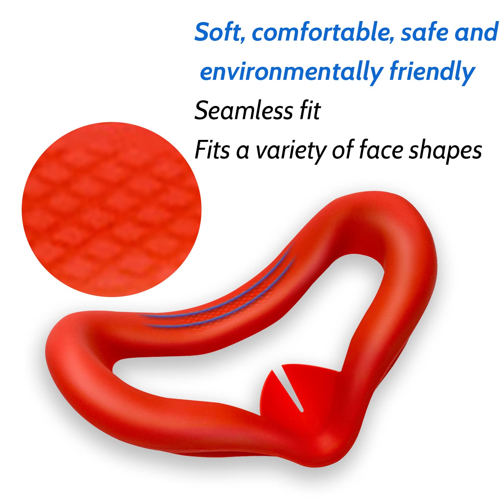 Jifeijidian VR Cover Compatible with Oculus Quest 2 Replacement Silicone Eye Face Pad Cushion Mask Sweatproof Dustproof Washable Lightproof Anti-Leakage Case for Oculus Quest 2 Accessories (Red)