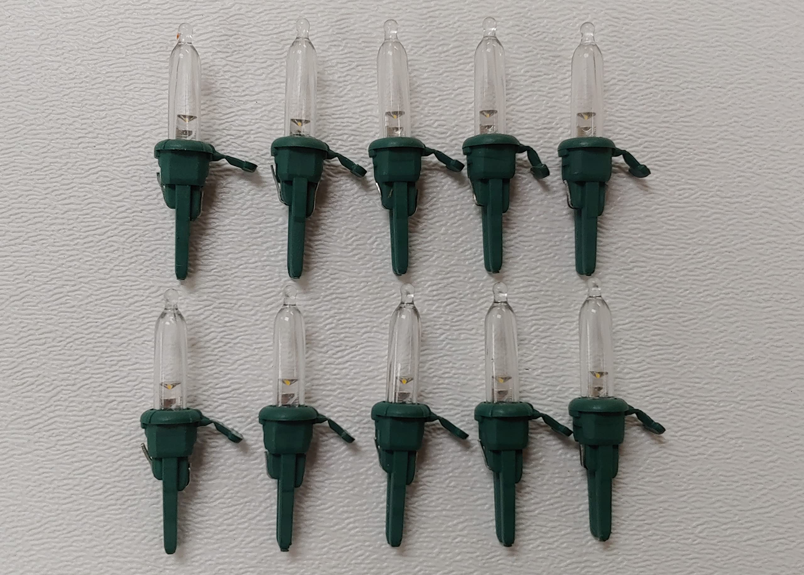 JL Missouri Parts 10 LED Clear 3.4 Volt .068 Watt Mini Bulb Christmas Light Bulbs Tree Light Replacement Indoor Outdoor
