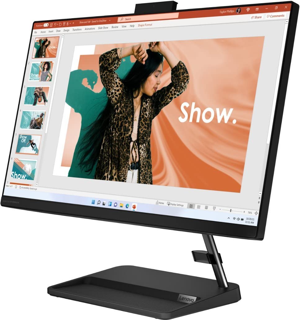 Lenovo IdeaCentre AIO 3i AIO Desktop 23.8" FHD IPS Anti-Glare Display 11th Generation Intel i3-1115G4 Processor 8GB RAM 512GB SSD Intel UHD Graphics Harman Kardon Win11 Black + HDMI Cable