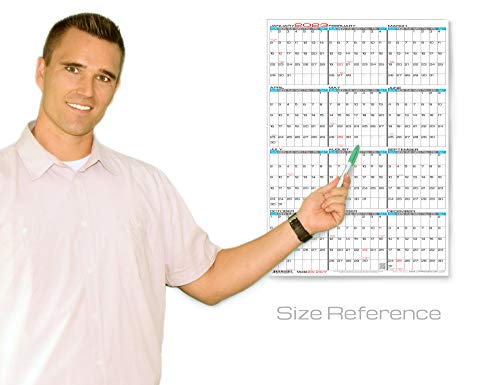 JJH Planners - Laminated - 24" X 17" Medium 2024 Erasable Wall Calendar - Vertical 12 Month Yearly Annual Planner (24v-24x17)