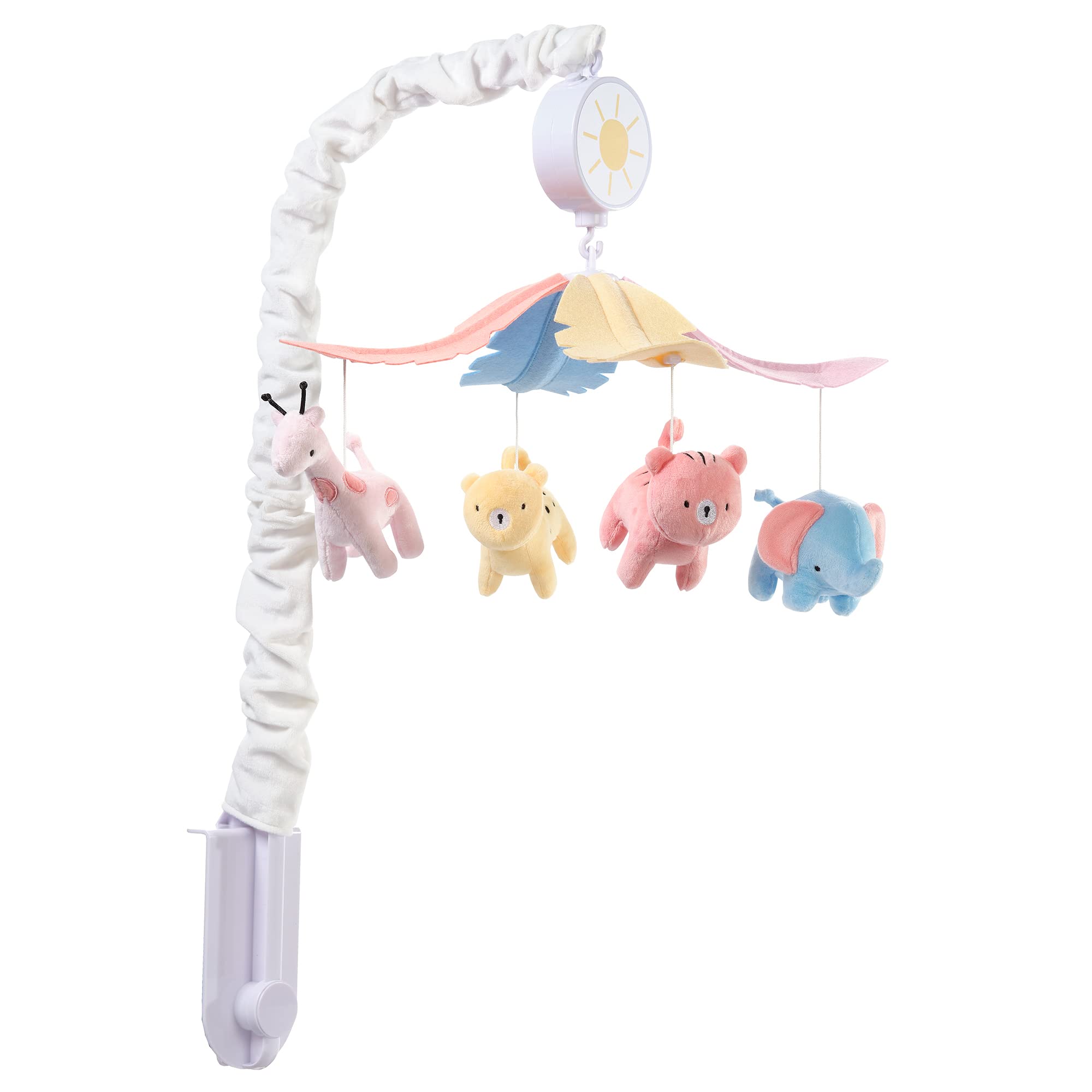 Lambs & Ivy Snuggle Jungle Pastel Safari Musical Baby Crib Mobile Soother Toy