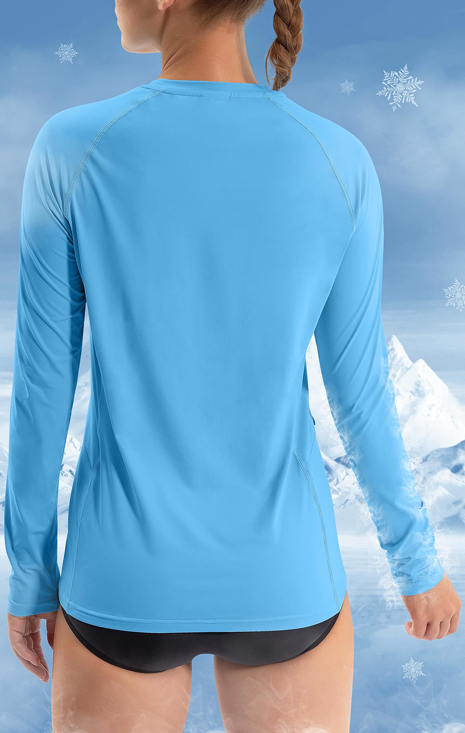 IUGA Rash Guard for Women with Pockets Blue