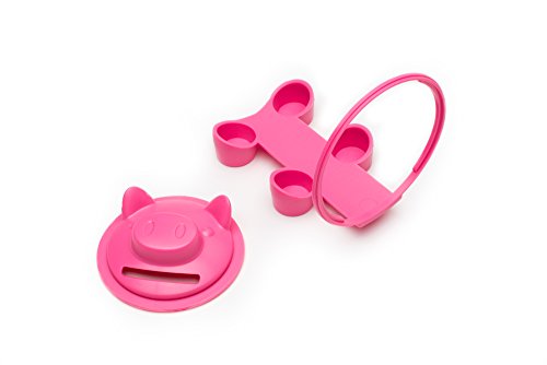 Jarware Piggy Bank Lid for Regular Mouth Mason Jars, Pink