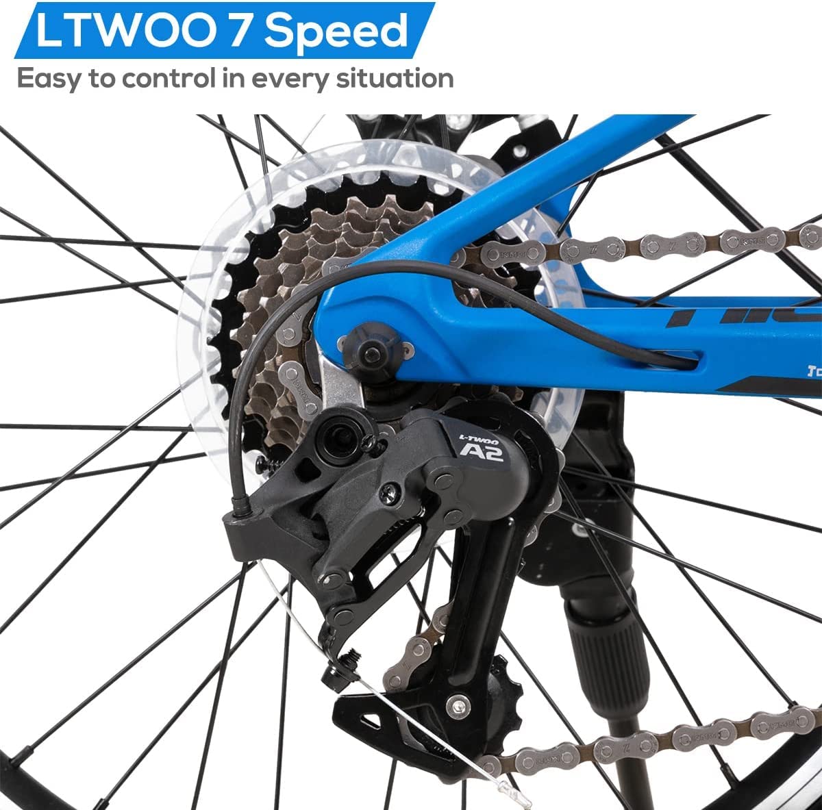HILAND Kid Mountain Bike,Internal Cable, Magnesium Alloy Frame, 7 Speeds, Disc Brake, with Suspension Fork for Boys Girls