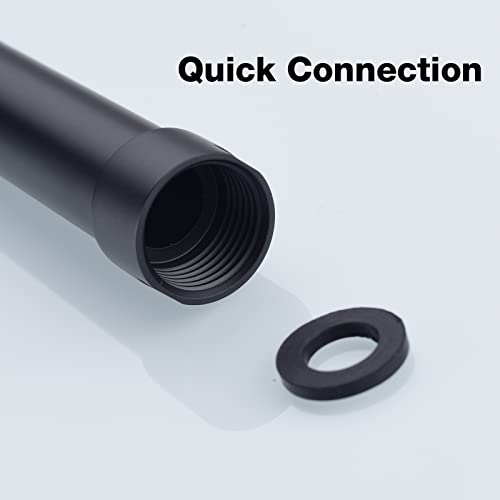 Matte Black Shower Arm Extension 4 Inch Arm Mount Extender for Rainfall Shower Head Combo, High Flow Female to Male 1/2 Inch Shower Pipe