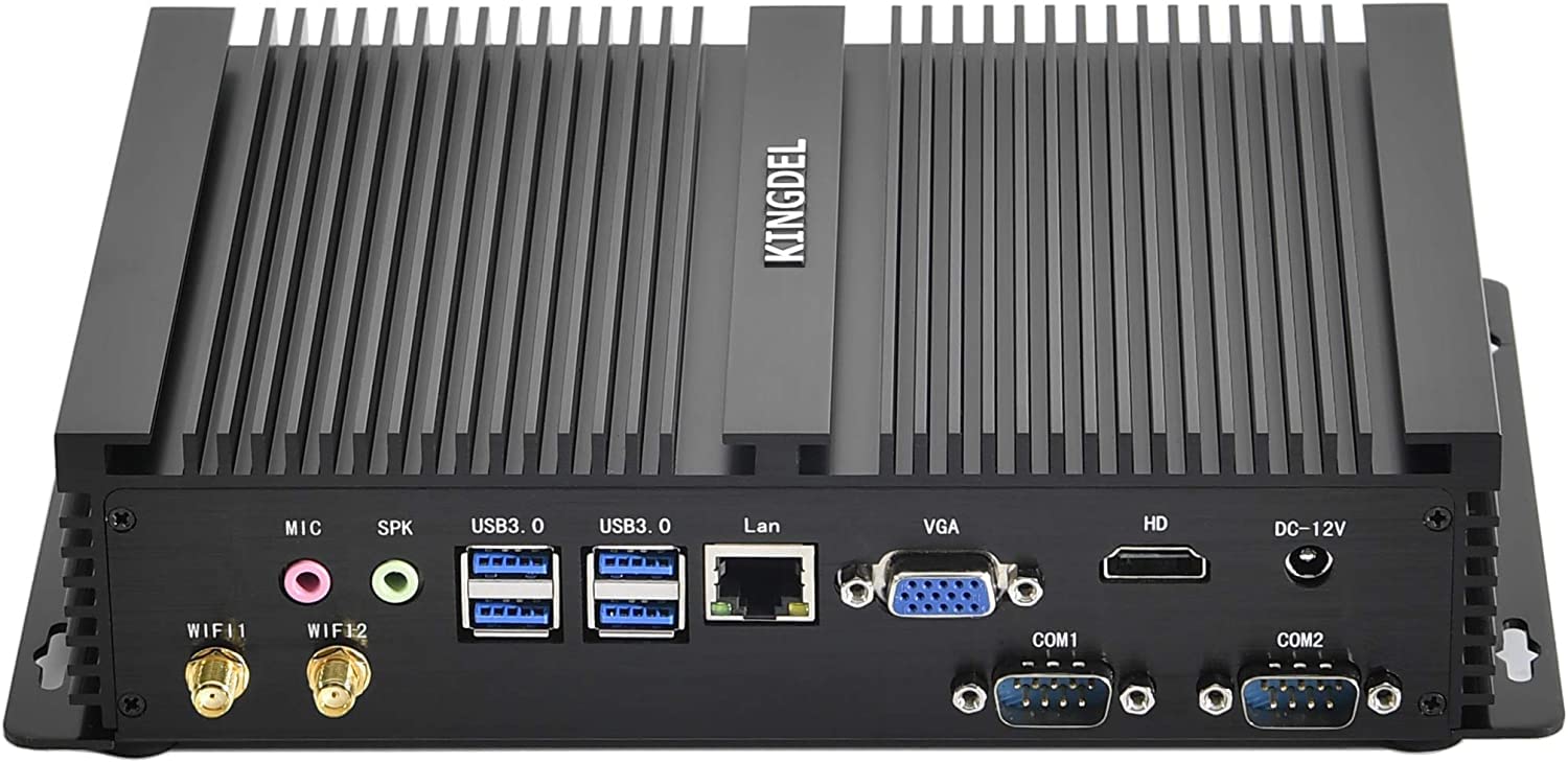 KINGDEL Fanless Industrial Mini PC with 11th Gen Core i7-1165G7 Processor 12MB Cache Up to 4.7GHz, 16GB DDR4 RAM, 1TB NVMe SSD, HD, 2xCOM, Full Metal Case, W-11 Pro