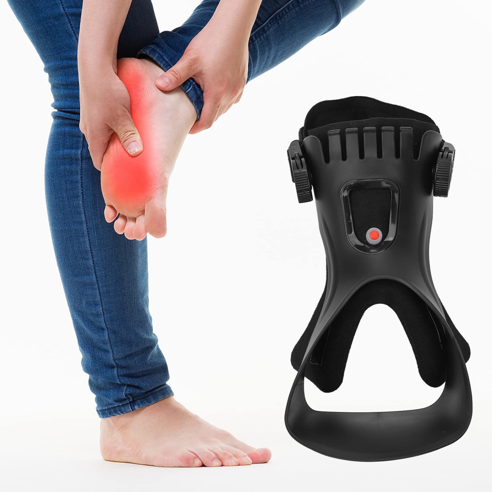Jonlaki Foot Drop Support Orthosis, Gasbag Inflatable Ankle Brace for Improved Walking Gait,Avoid Falls and Injuries (Left Foot XL)