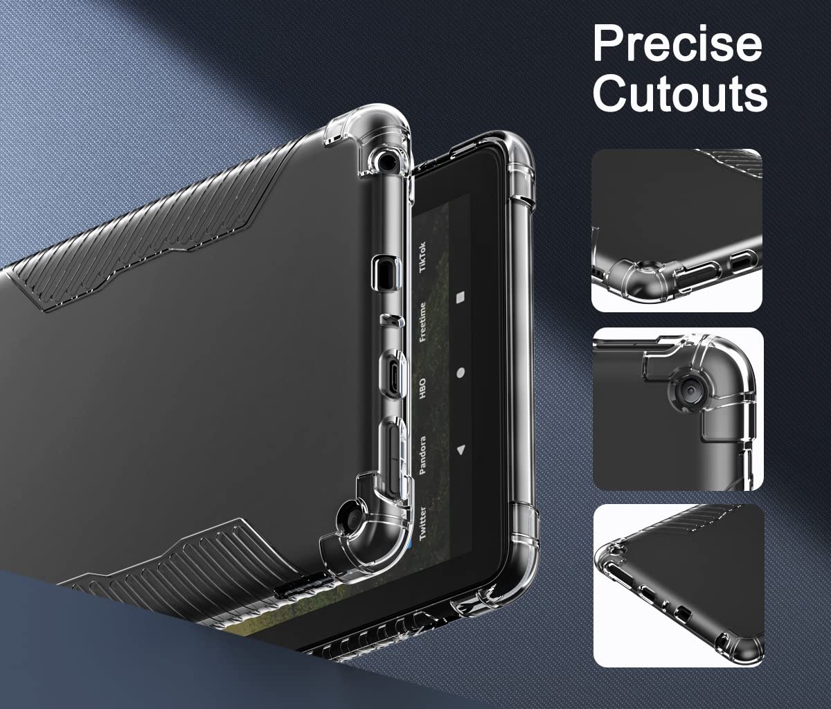 MoKo Case for All-New Amazon Kindle Fire HD 8 & 8 Plus Tablet (10th Generation-2020 Release) 8", Ultra Clear Soft Flexible Transparent TPU Skin Bumper Back Cover Shell, Clear
