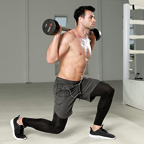 Hotfiary Men's 2 in 1 Running Pants Quick Dry Gym Workout Shorts Athletic Compression Pants Sweatpants for Men with Pockets