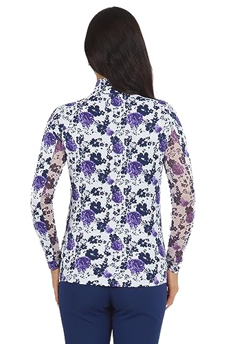 IBKUL Women's Xenia Long Sleeve Zip Mock Golf Top Red XL