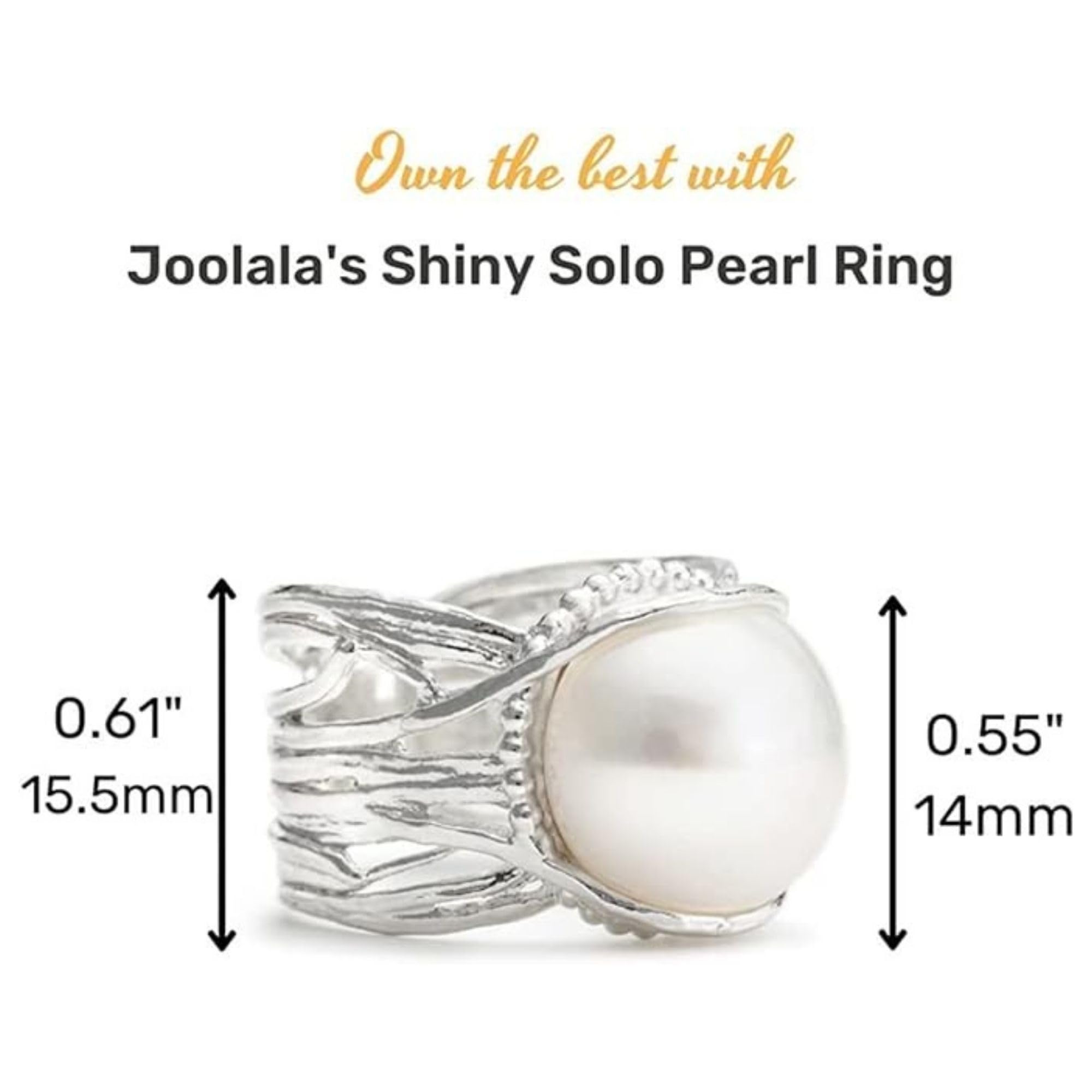 Joolala Solo Ring Cultured Pearl 925 Sterling Silver Ring Elegant and Stylish Design – Various Models – Gorgeous vintage Finish – Ideal Promise Ring, Engagement, Anniversary (7)