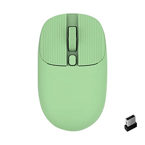 JW-219 Wireless Mouse ,Ergonomic Rechargeable 2.4G Computer Silent Gaming Mouse,Adjustable 3 DPI Ergonomic Shape Cordless Mouse for Laptop-Green