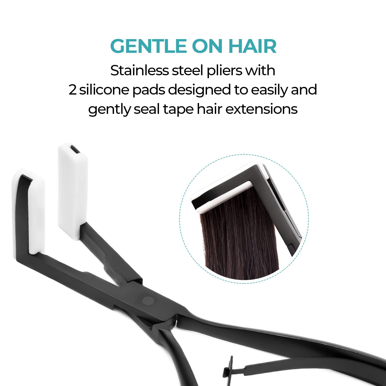 Lvnatu Tape In Hair Extensions Tool Kit for Black Women Tape Ins Pliers Tool Clamp Kit (Black)