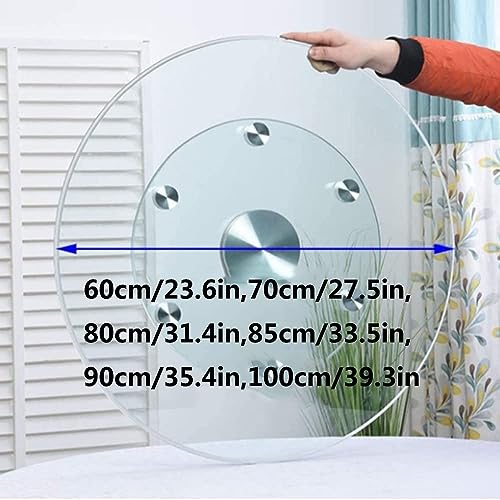 HIMMS Lazy Susan's Turntable Organizer Round Glass Turntable Heavy Duty Rotating Serving Tray For Kitchen Dining Table Centerpiece, Diameter 80cm/31.4in (Size : 60cm/23.6in)