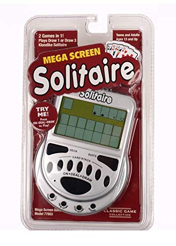 Handheld Games for Adults Gift Pack- Includes Mega Screen Solitaire Handheld Game and 7 in 1 Electronic Poker Games