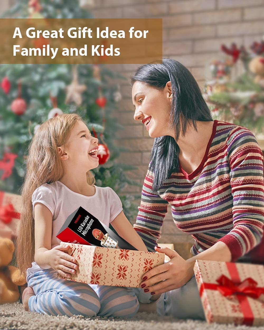 Karaoke Microphone for Kids, Wireless Bluetooth Portable Handheld Karaoke, Adults Speaker Machine Loud, for Home Party Outdoor KTV
