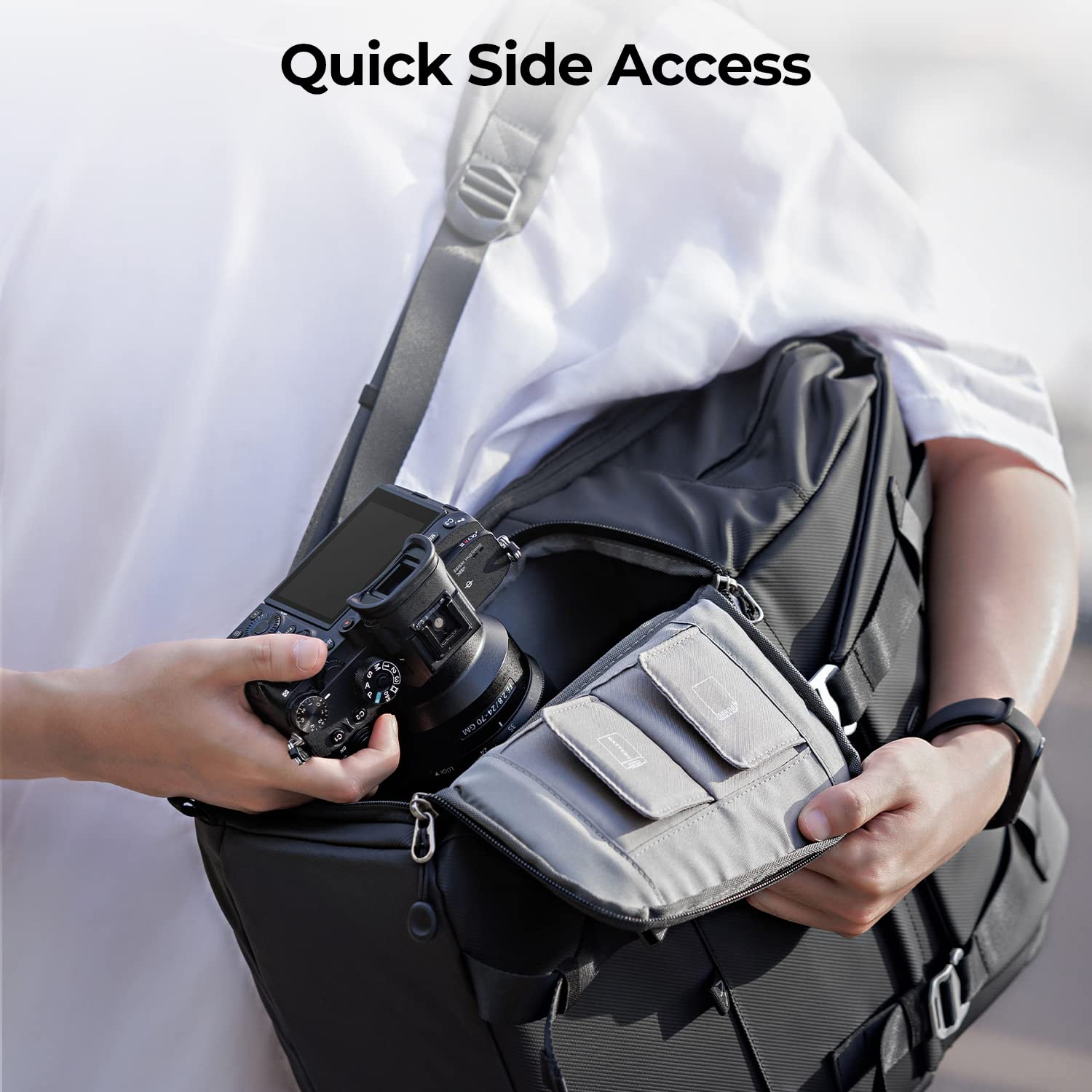 K&F Concept Camera Backpack, Camera Bags for Photographers Large Capacity Camera Case with Raincover,15-15.6 Inch Laptop Compartment Compatible for Canon/Nikon/Sony/DJI Mavic Drone(Backpack 20L)