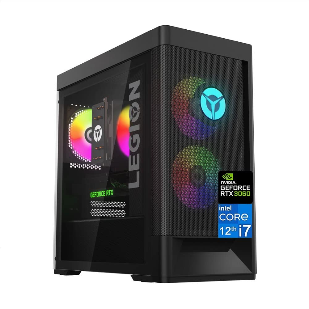 Lenovo Legion 5i Gaming Desktop PC 2023 Newest, Intel Core i7-12700, GeForce RTX 3060 (12 GB GDDR6), 64GB DDR5 RAM, 2TB SSD, 1TB HDD, Wi-Fi 6, Bluetooth 5.1, Windows 11 Home, Bundle with JAWFOAL