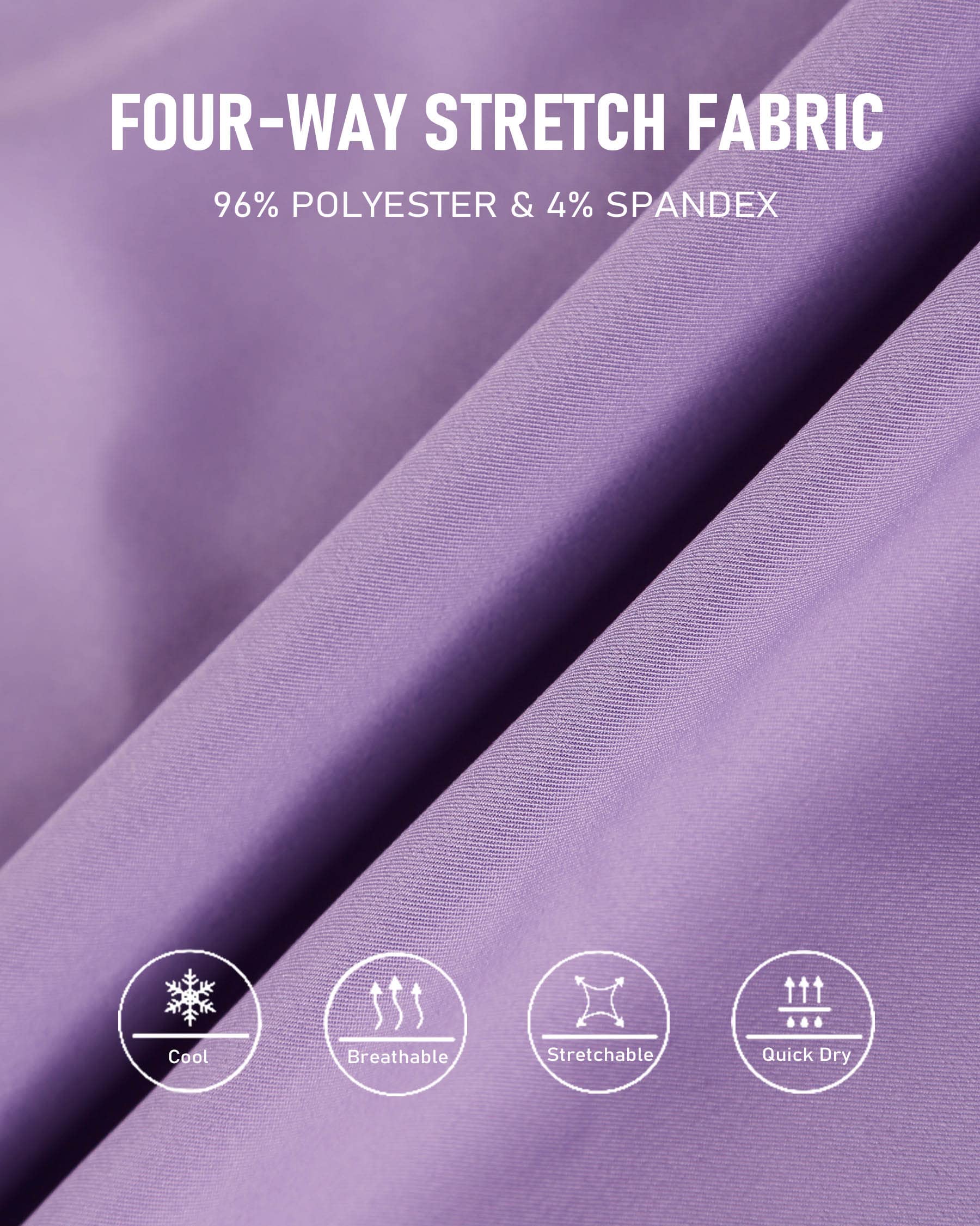 Lesmart Mens Golf Pants Stretch Slim Fit Lightweight Breathable Dry Fit Golf Pants with Pockets Violet 32Wx31L