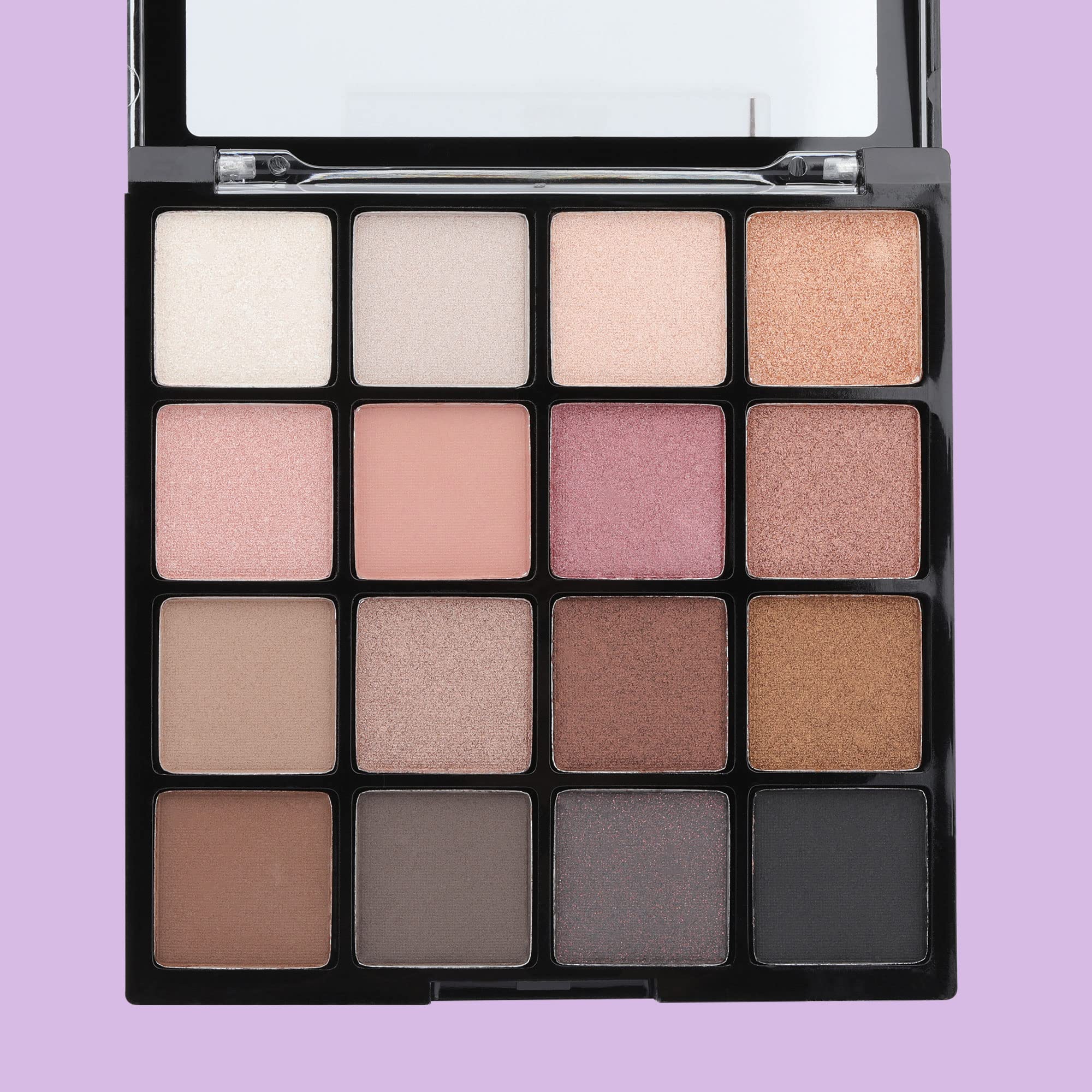Matte Eyeshadow Palette Makeup Warm Neutral Shimmer Eye Shadow Cosmetics, Cream High Pigmented Shades, Long Lasting, Smoky Black Eye Makeup, Waterproof, 16 Colors Eyeshadow