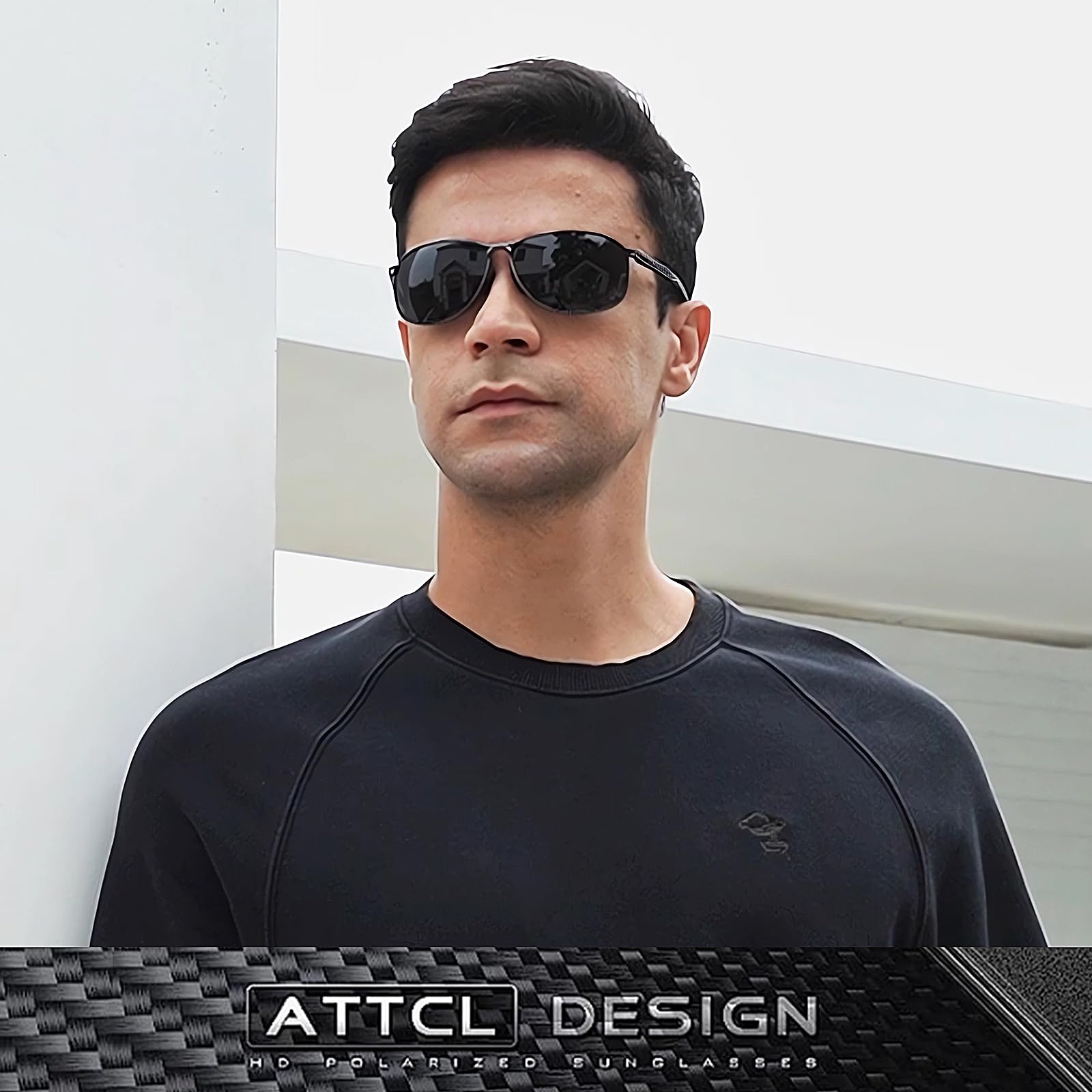 LADEESSE Sunglasses - Polarized Sunglasses for Men and Women, With Spring Hinge，Ideal for Sport, UV Protection - Smoke Gray