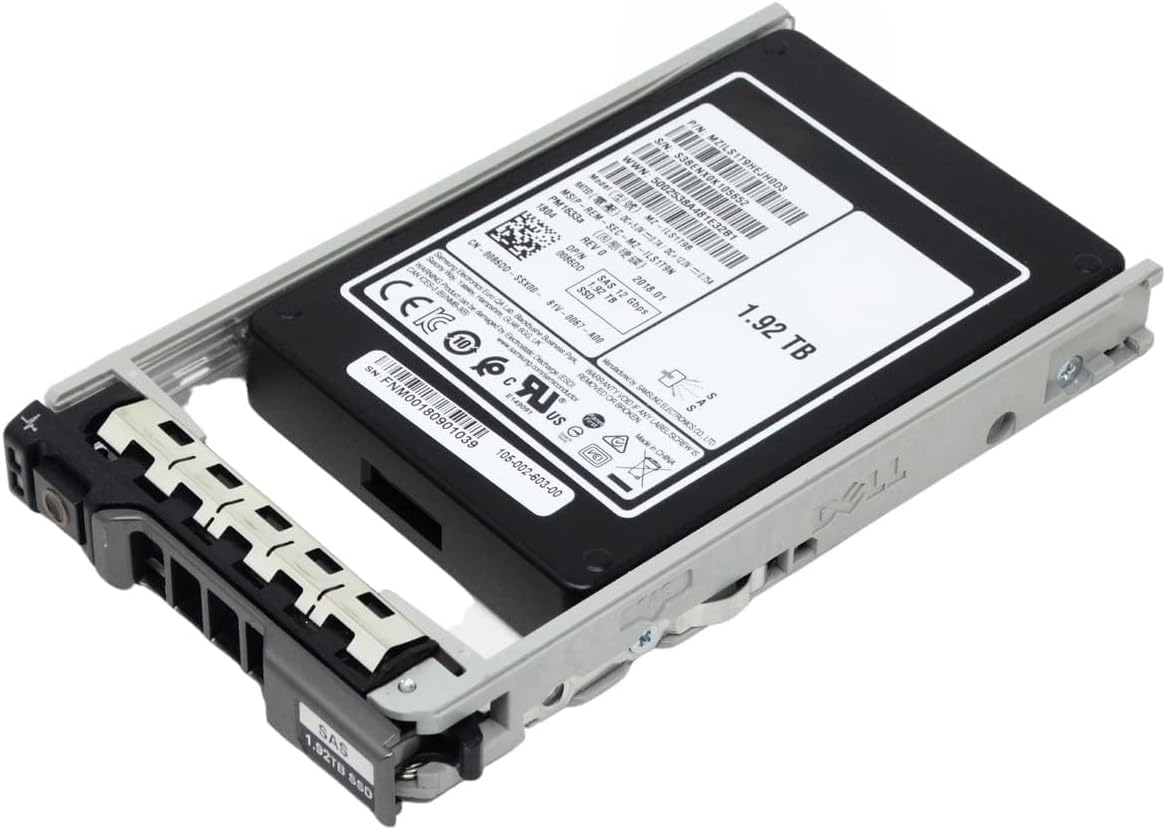 METServers 1.92TB 12Gb/s 2.5" SAS SSD Solid State Drive for Gen 13 Dell PowerEdge R430 R630 R730 R730XD R930 Servers (Renewed)