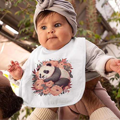 Panda Rose Baby Bibs - Panda Baby Feeding Bibs - Cute Bibs for Eating