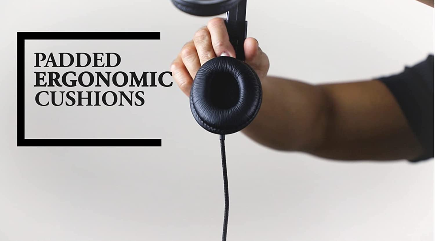 MANHATTAN Wired Headset with Microphone - with 8 ft Long Braided Stereo Cable, Single 3.5mm Plug Jack, Volume Control, Flexible Mic β for Computer, Laptop, PC, Phone β 3 Yr Mfg Warranty β 180825