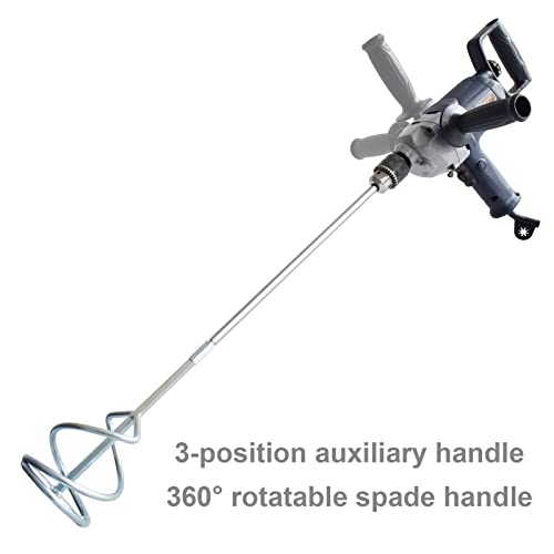 MAXXT Drill Mixer Set with Spade Handle 1/2 inch Electric Corded Mixing Drill Machine 9A Motor Concrete Mud Mixer